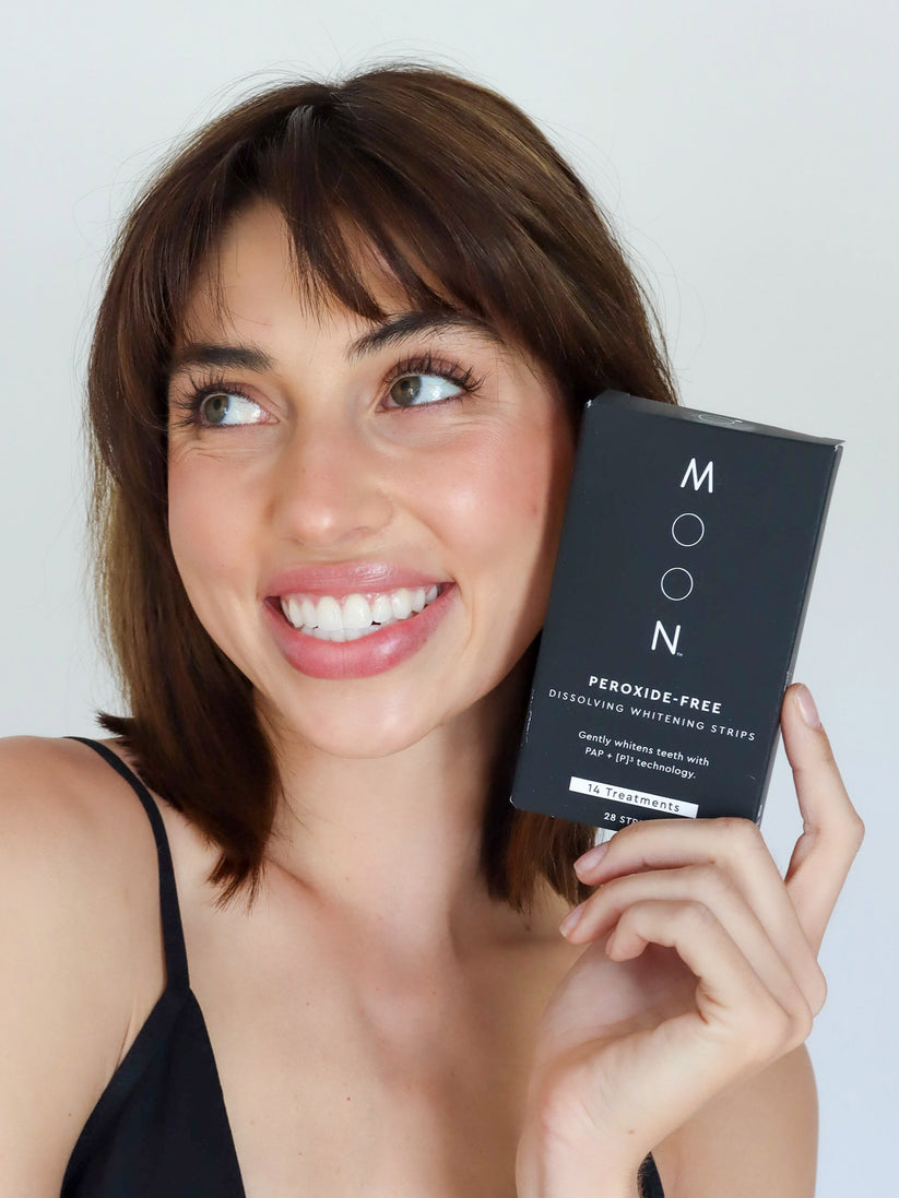 MOON Teeth Whitening Strips - Peroxide-Free Dissolving – Moon Oral Care